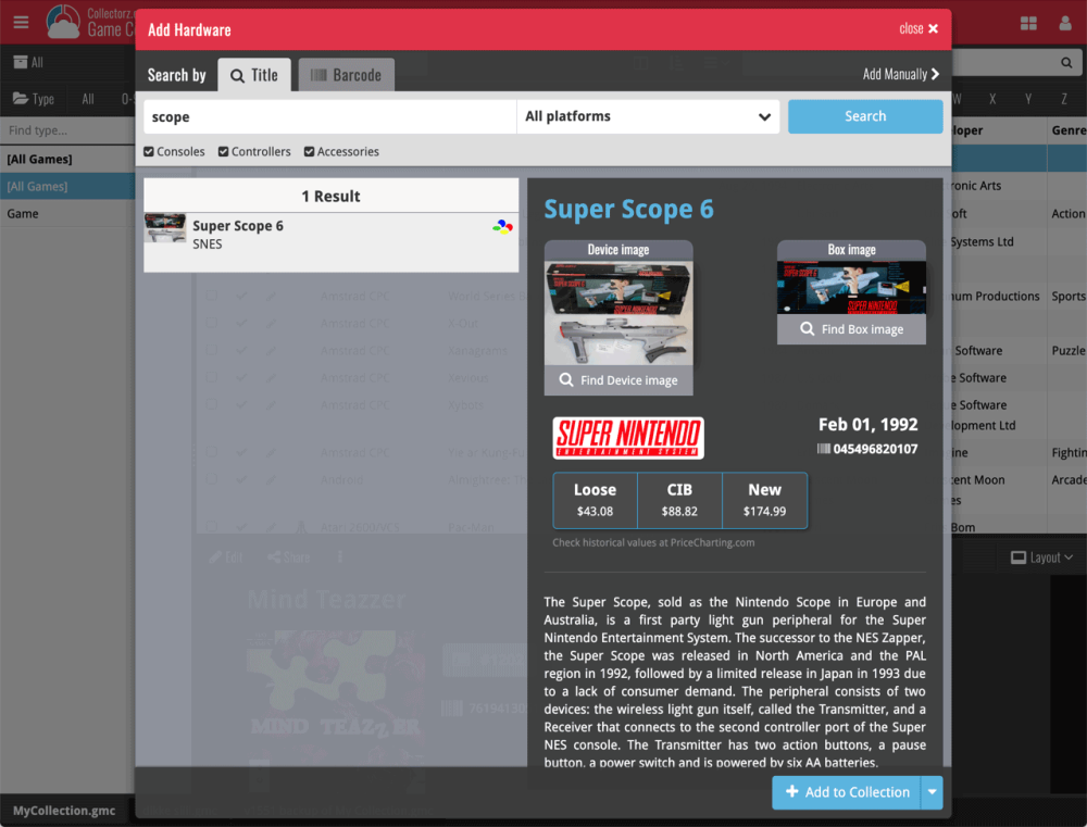 Adding hardware - CLZ Games Web - 1