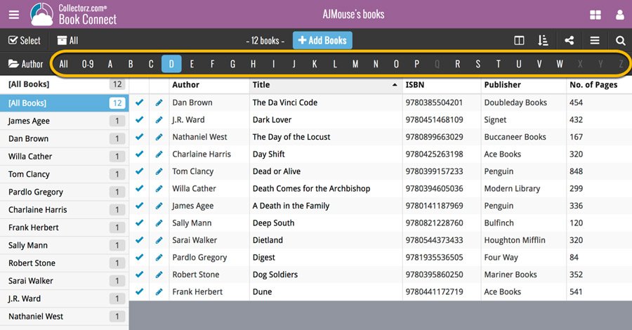 Alphabet bar - CLZ Books Web - 1