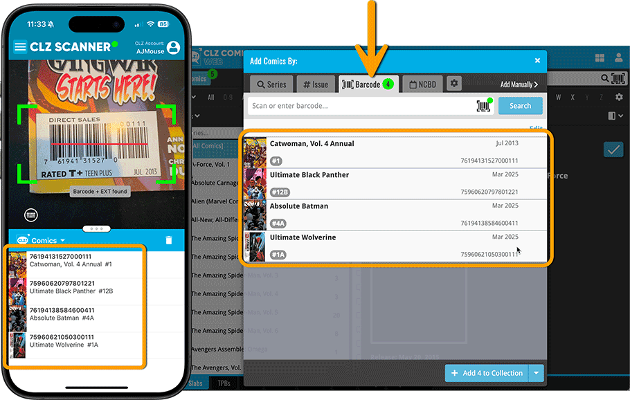 CLZ Scanner in the CLZ Web software - CLZ Scanner - 1