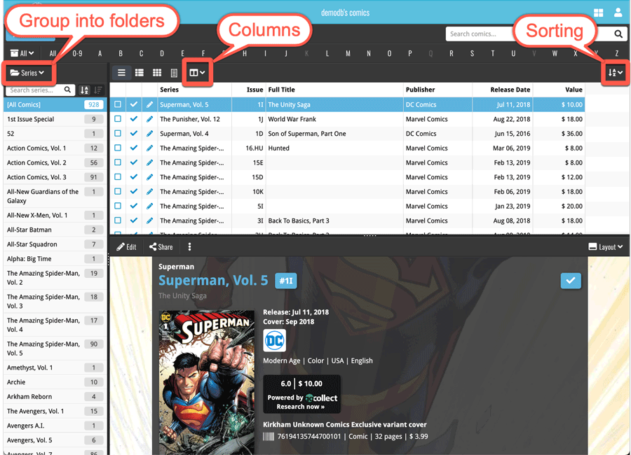 Getting started for Comic Collector users - CLZ Comics Web - 1
