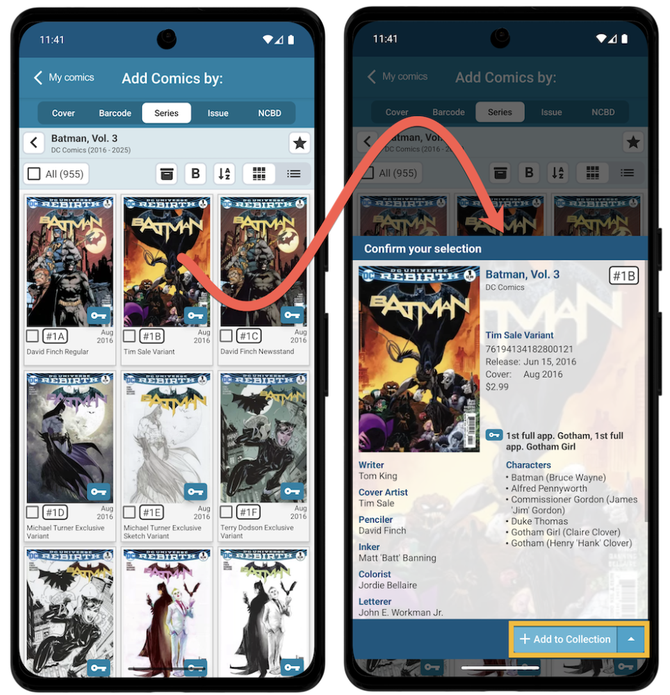 Adding comics - CLZ Comics Mobile - 1