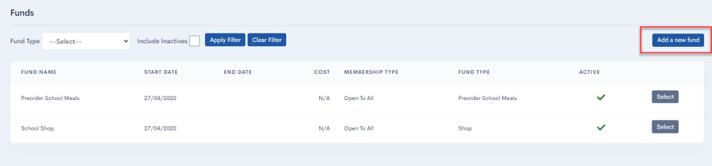 Add a new fund - iPayimpact - School Login