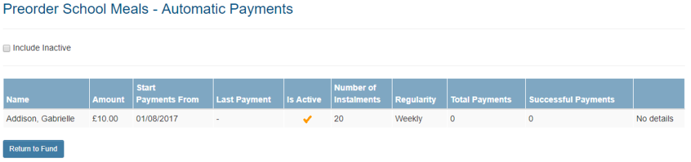 Automatic payments - iPayimpact - School Login