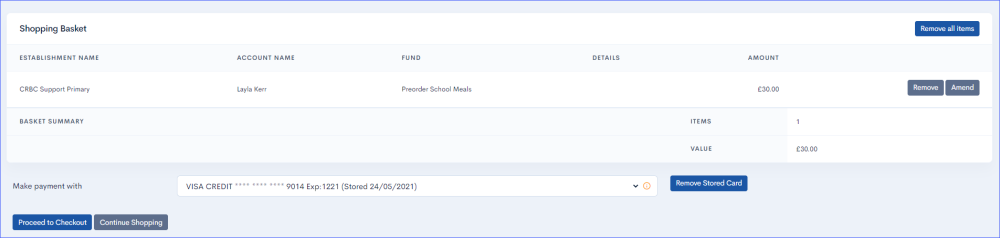 Making a payment - iPayimpact - Parent Login