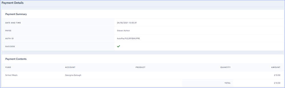 Payment History - iPayimpact - Parent Login