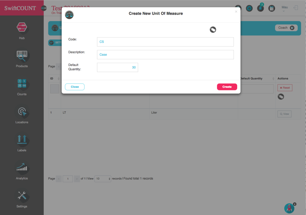Units of measure ( UOM ) - SwiftCount - 1