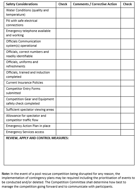 Appendix F – Pool Risk Assessment Worksheet - Surf Sports Manual 38th ...