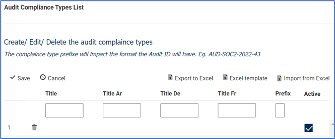 Audit Compliance Types List - Audit - #13
