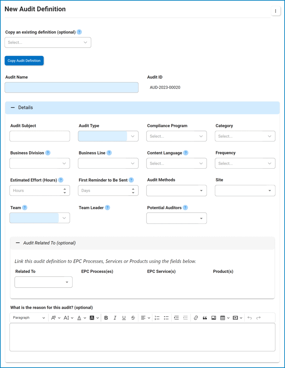 General UX & UI Enhancements - Audit - #11.1