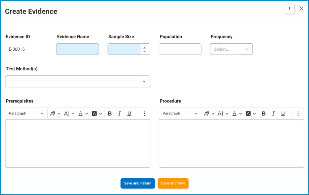 Create Evidence - Audit - #11.1