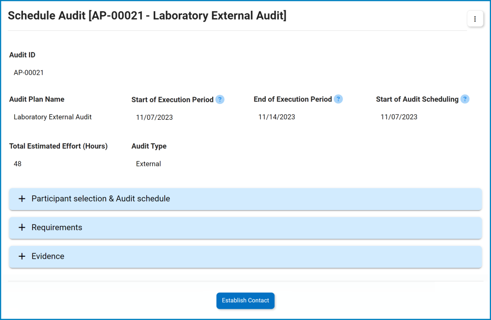 Schedule Audit - Audit - #11.1