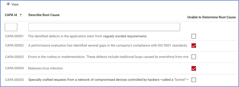CAPA List - CAPA - #13