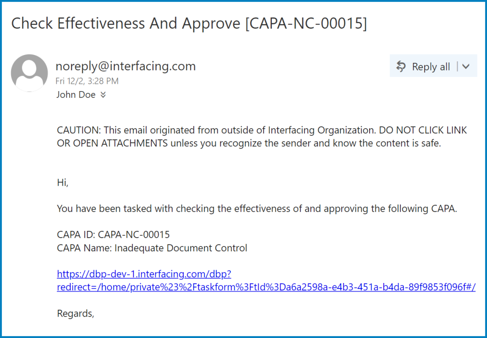 Check Effectiveness & Approve - CAPA - #14