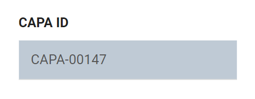 New CAPA – CAPA ID Reformatted - CAPA - #11