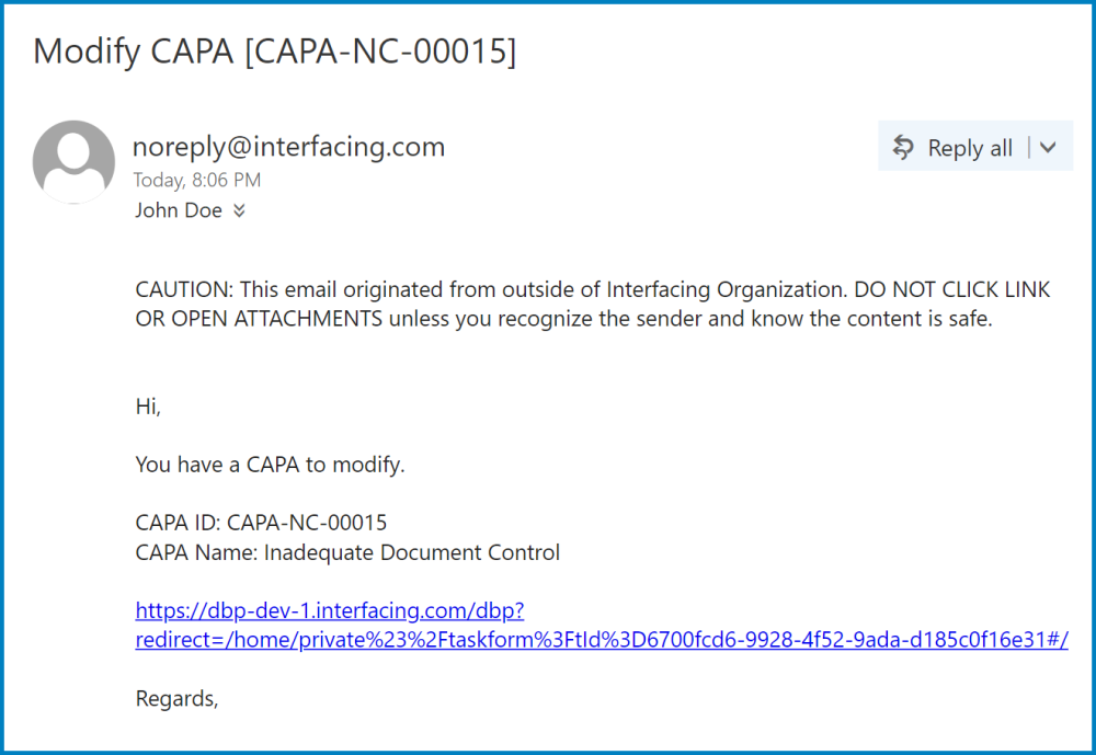 Modify CAPA - CAPA - #14