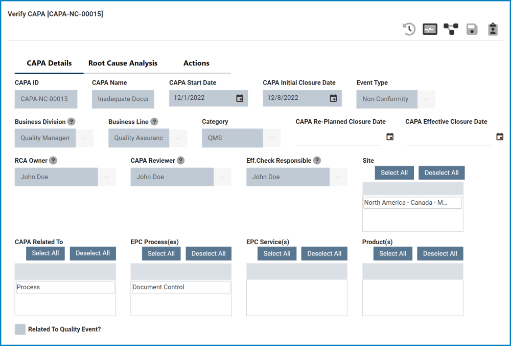 Verify CAPA - CAPA - #14