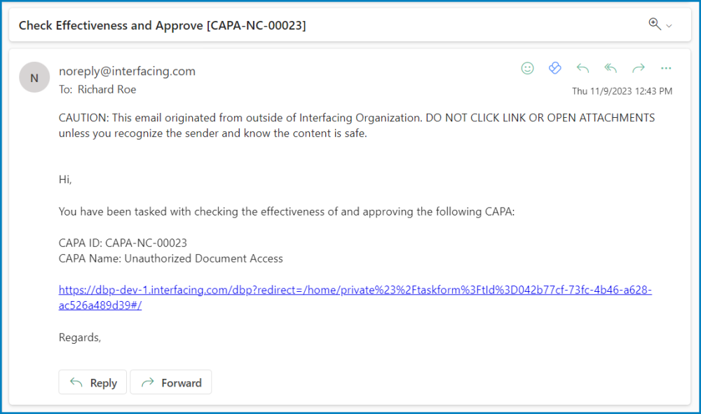 Check Effectiveness & Approve - CAPA - #11.1