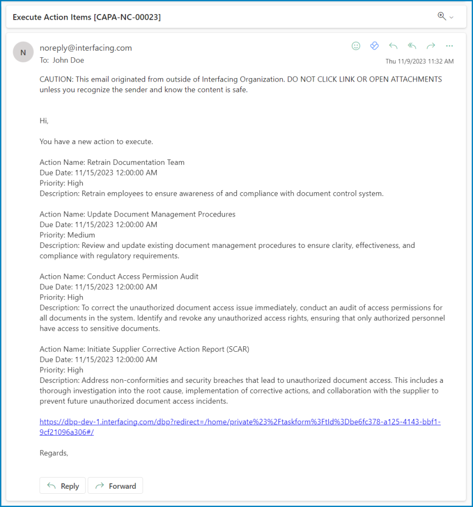 Execute Action Items - CAPA - #11.1