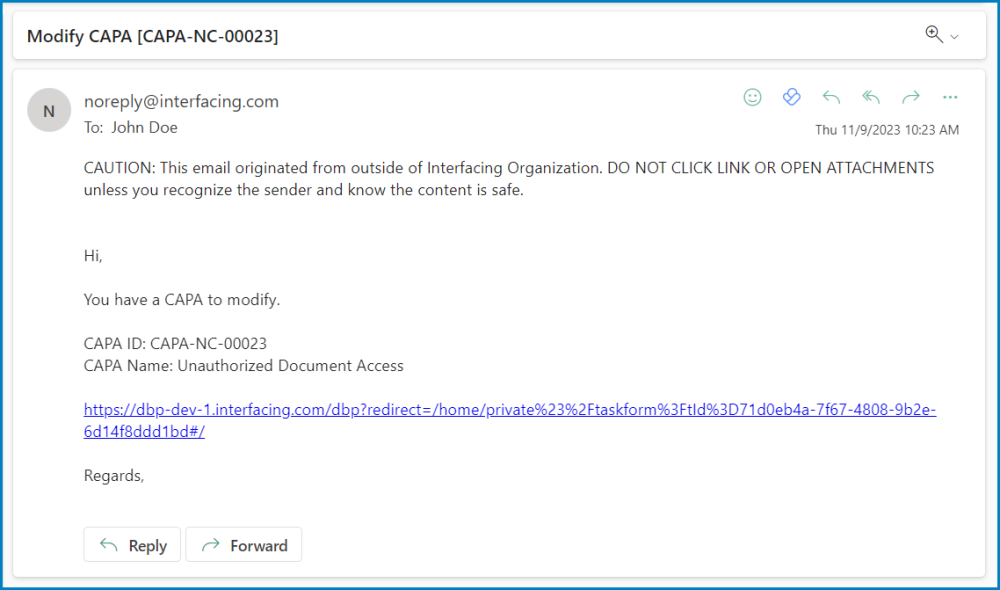 Modify CAPA - CAPA - #14.1