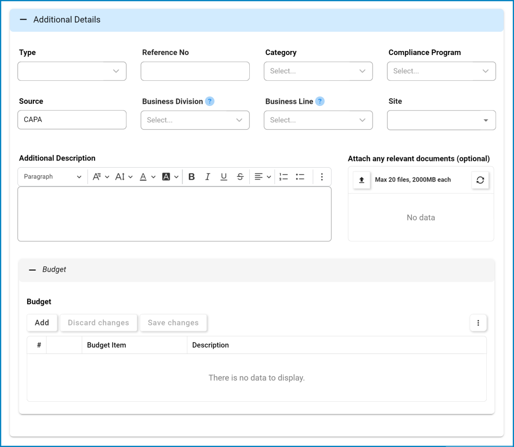 Additional Details - CAPA - #11.1