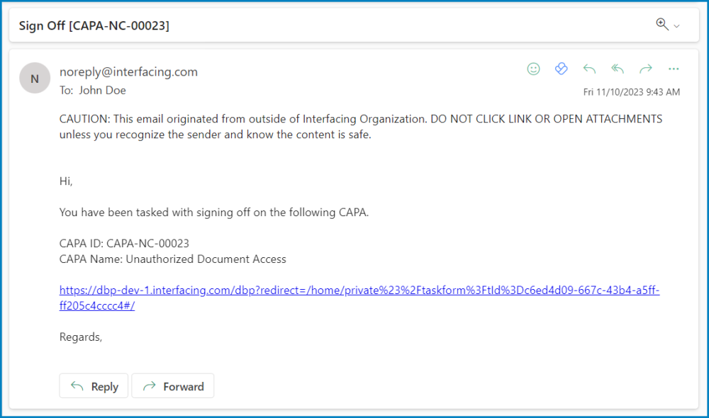 Sign Off - CAPA - #11.1
