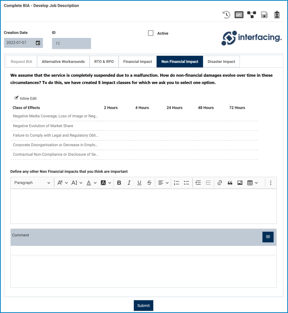 Non-Financial Impact Tab - BCM - #13