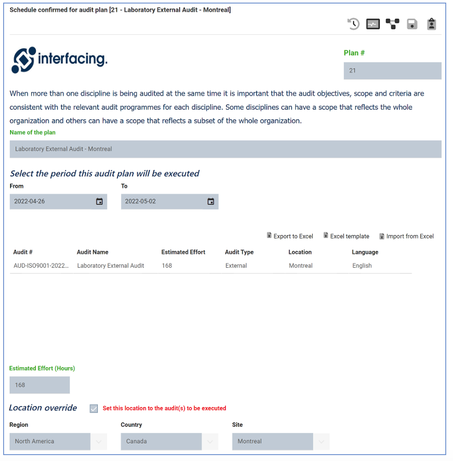 Confirm Schedule - Audit - #13