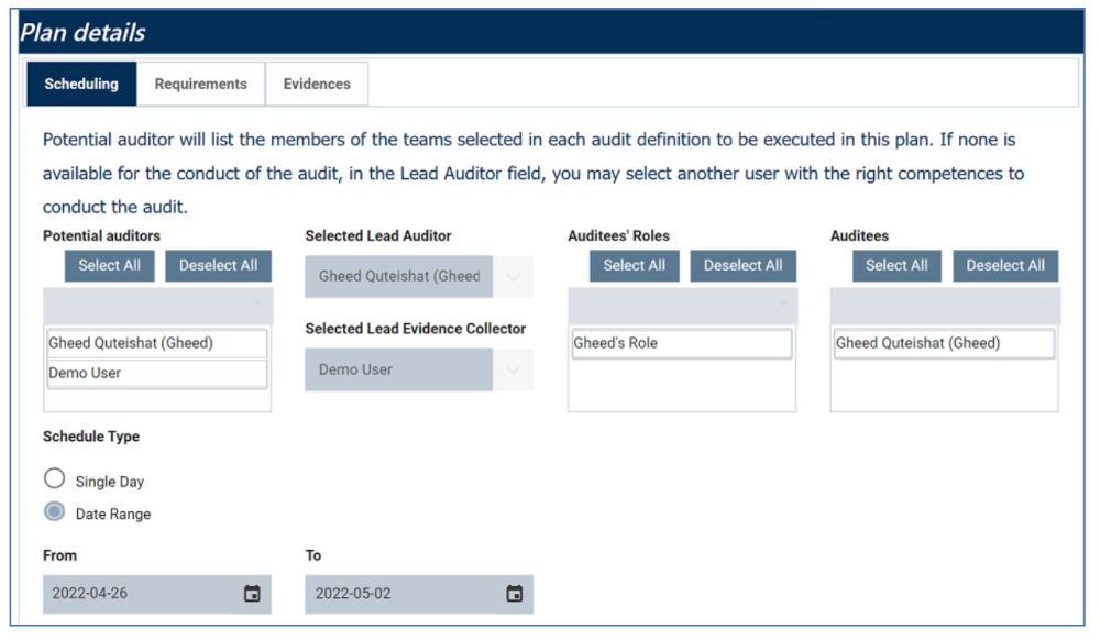 Confirm Schedule - Audit - #13