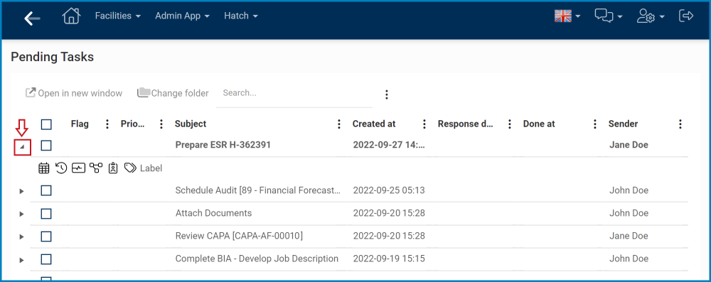 Task Context Menu - DBP - Web Portal Manual - #14.1
