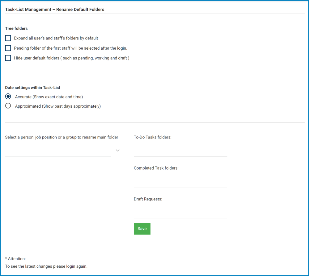 Task List Management - DBP - Web Portal Manual - #14.1