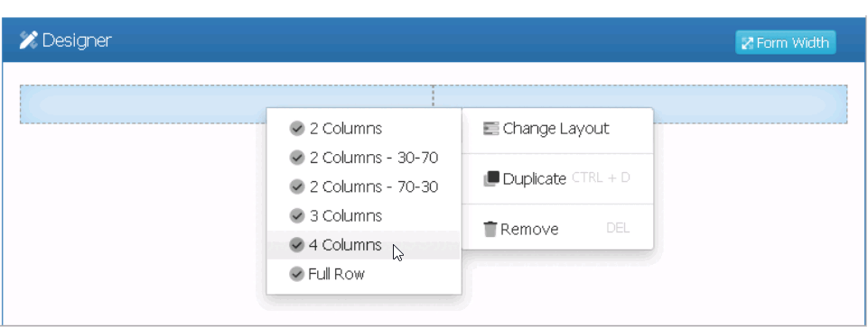 Layout Context Menu - DBP - Designer Manual - #14