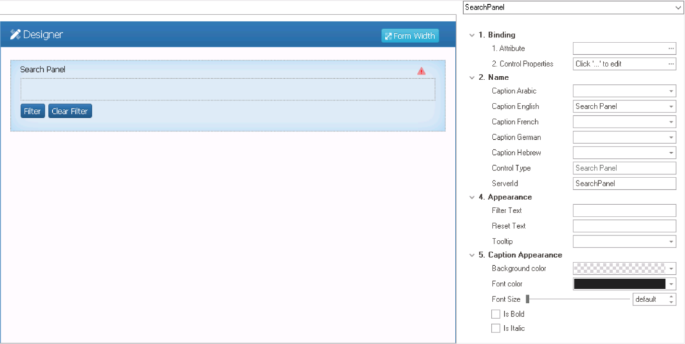 Search Panel - DBP - Designer Manual - #14