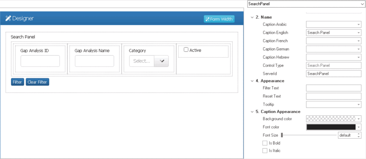 Search Panel – Build Components - DBP - Designer Manual - #14