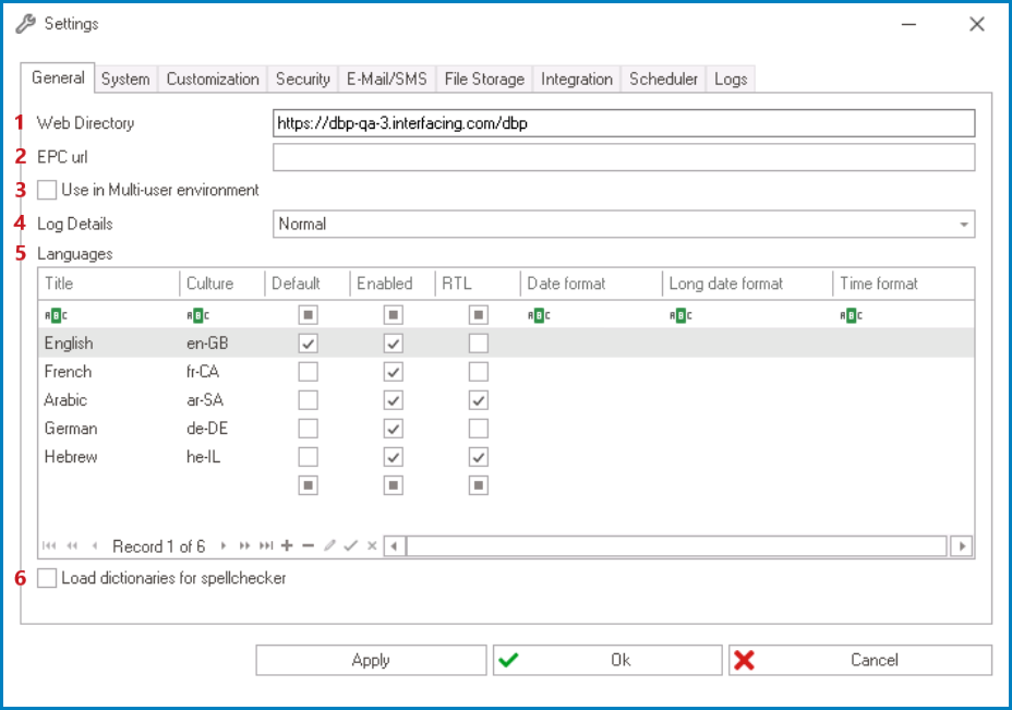 General Tab - DBP - Designer Manual - #14