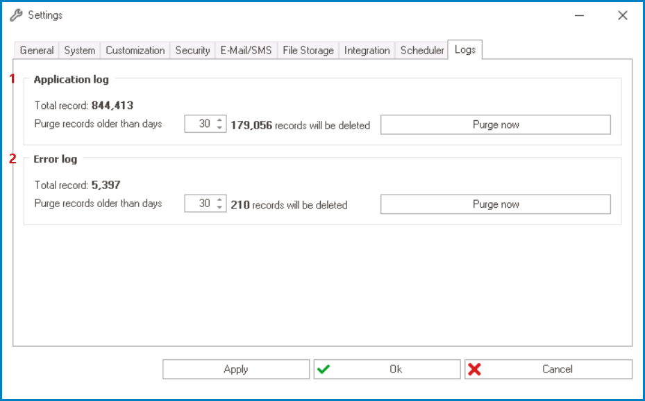 Logs Tab - DBP - Designer Manual - #14