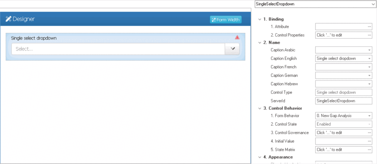 Single-Select Dropdown - DBP - Designer Manual - #14