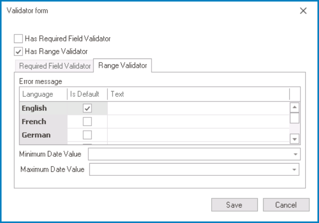Grid Control – Range Validation - DBP - Designer Manual - #14.1