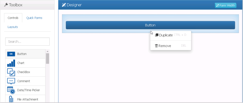 Control Context Menu - DBP - Designer Manual - #14.2