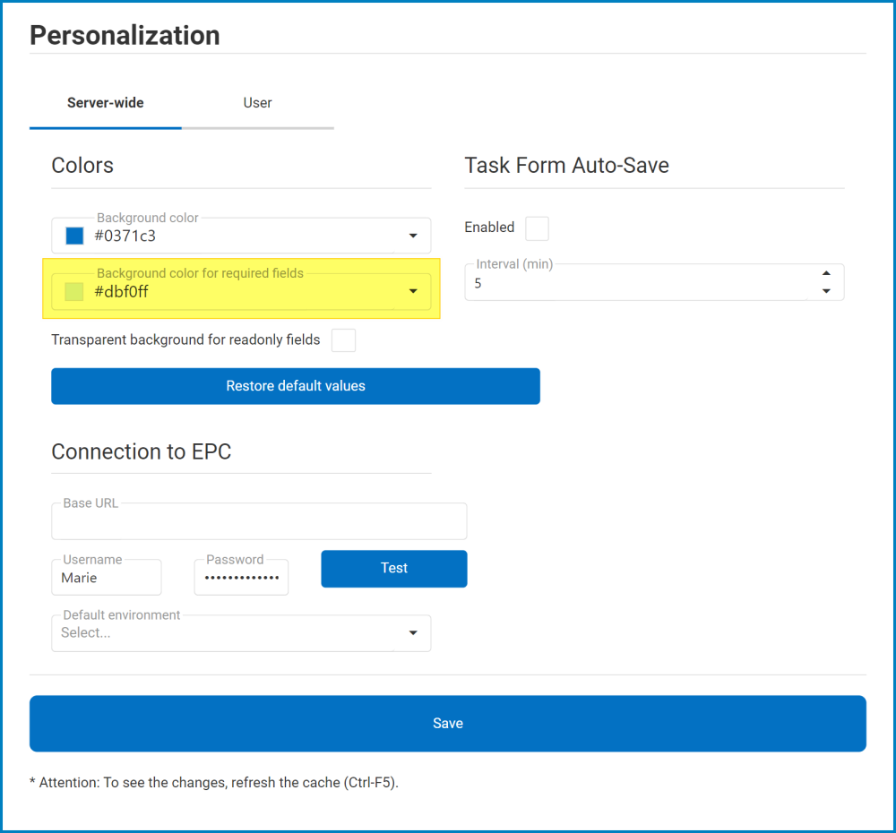Forms – Customize Color for Required Fields - DBP - Designer Manual - #14.1