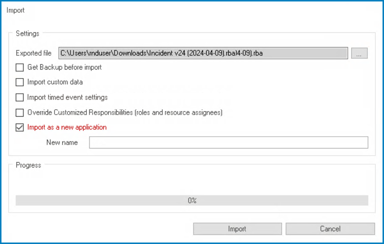 Enhanced Application Management – Import as New Application - DBP - Designer Manual - #14.2