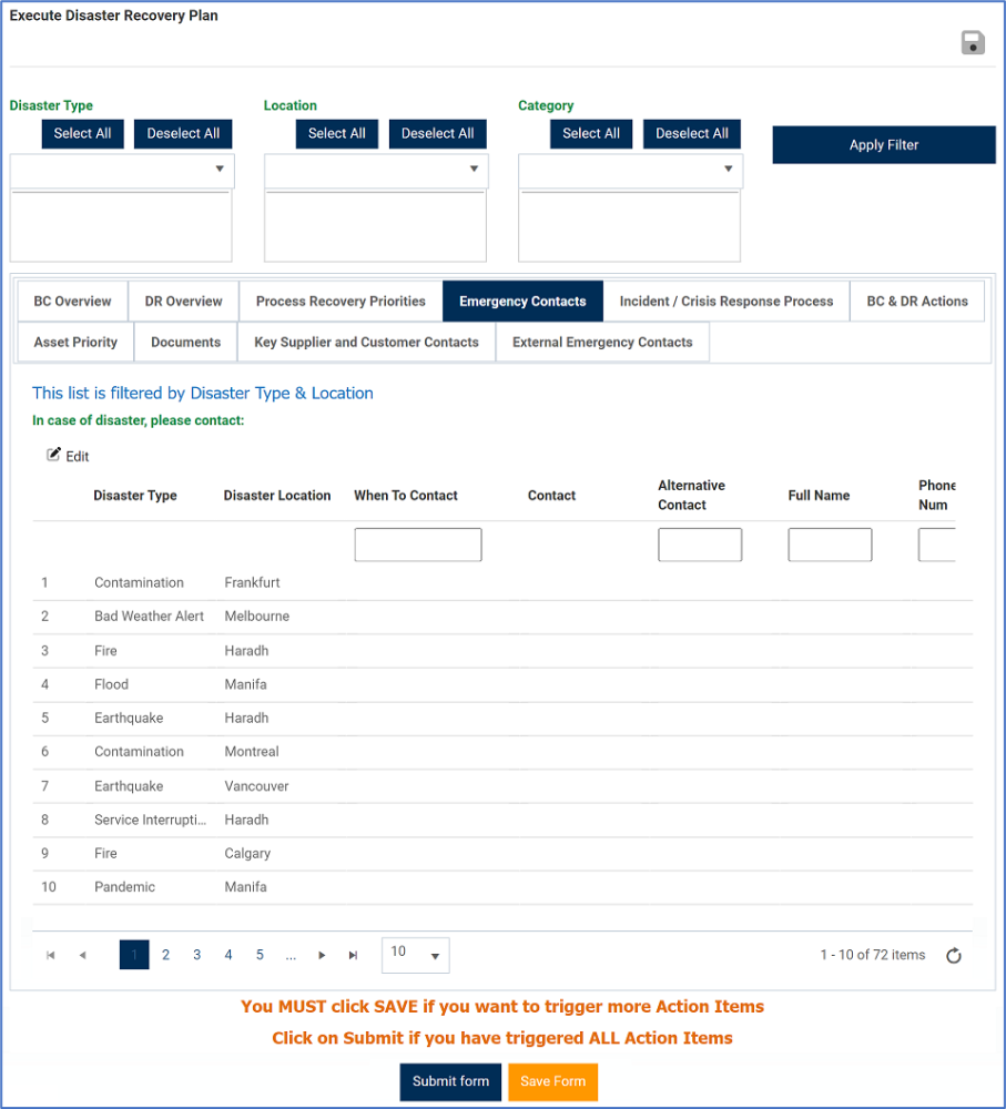 Emergency Contacts Tab - BCM - #13