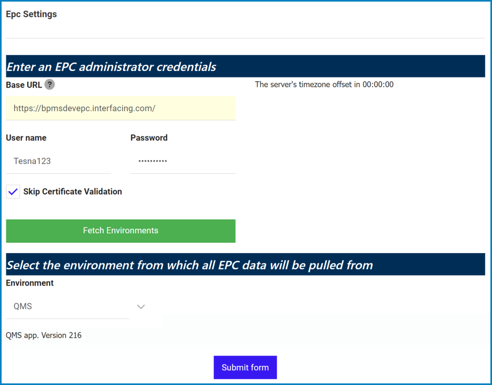 EPC Settings - Training - #13