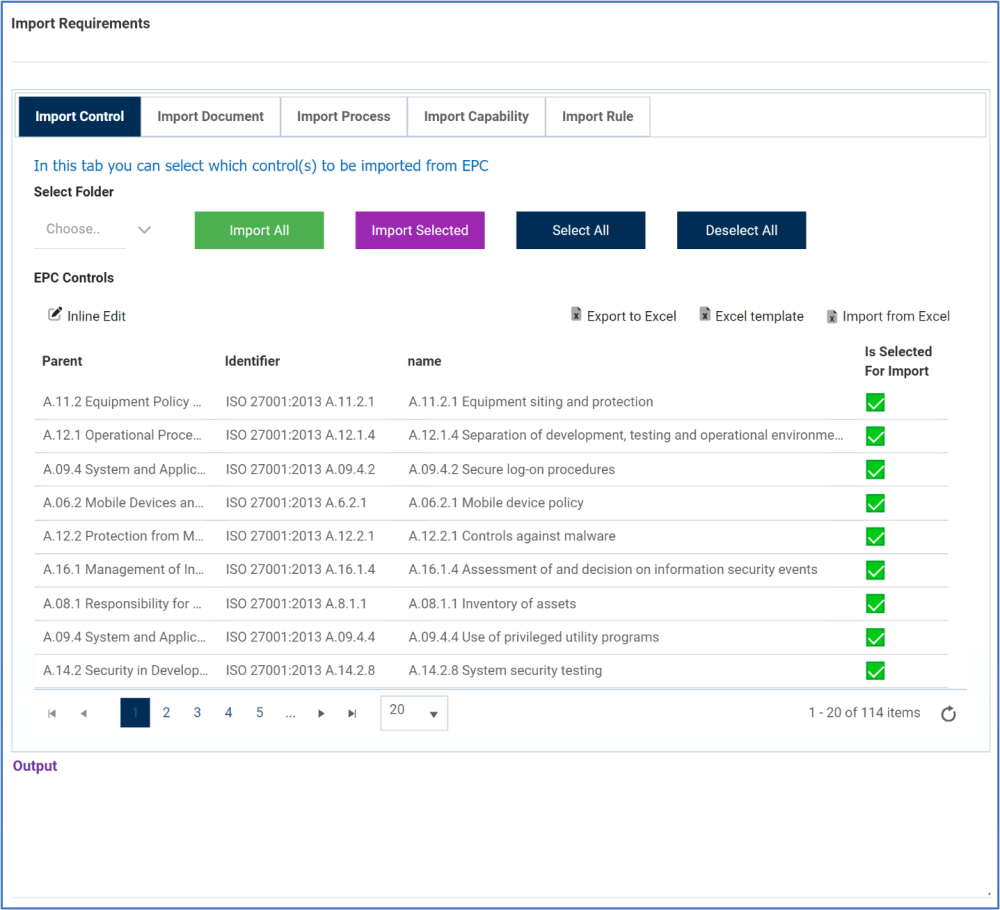 Import Control Tab - Audit - #10
