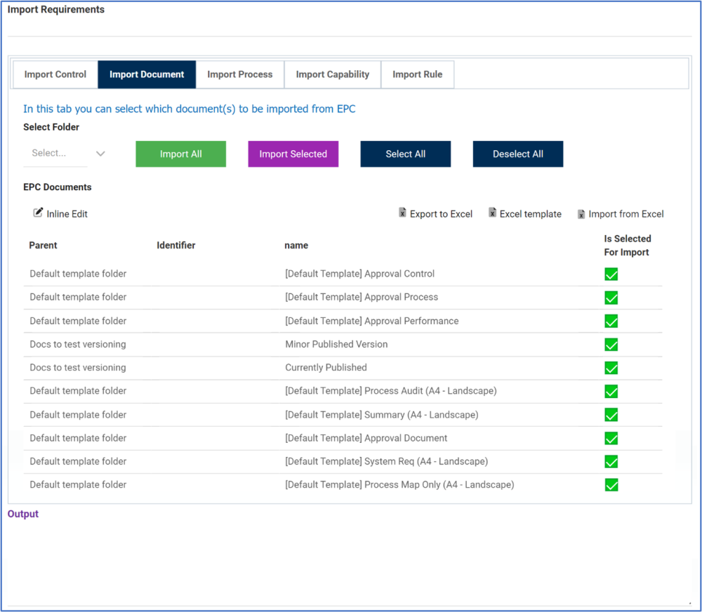 Import Document Tab - Audit - #13