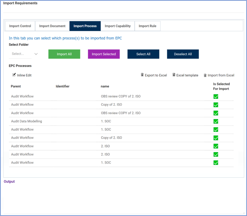 Import Process Tab - Audit - #10