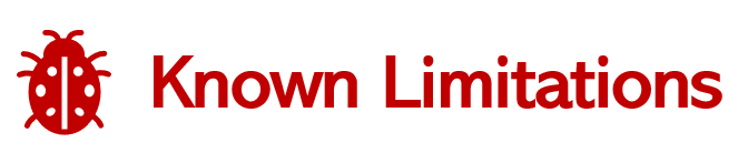 Known Limitations - DBP - Designer Manual - #14.1