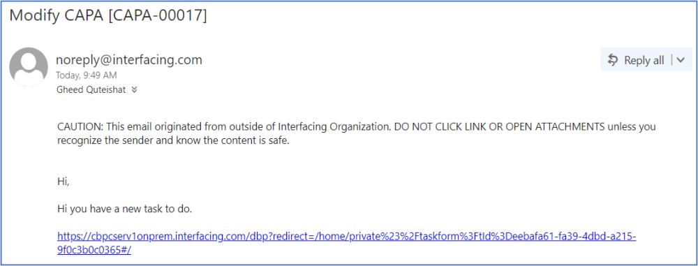 Modify CAPA - CAPA - #13