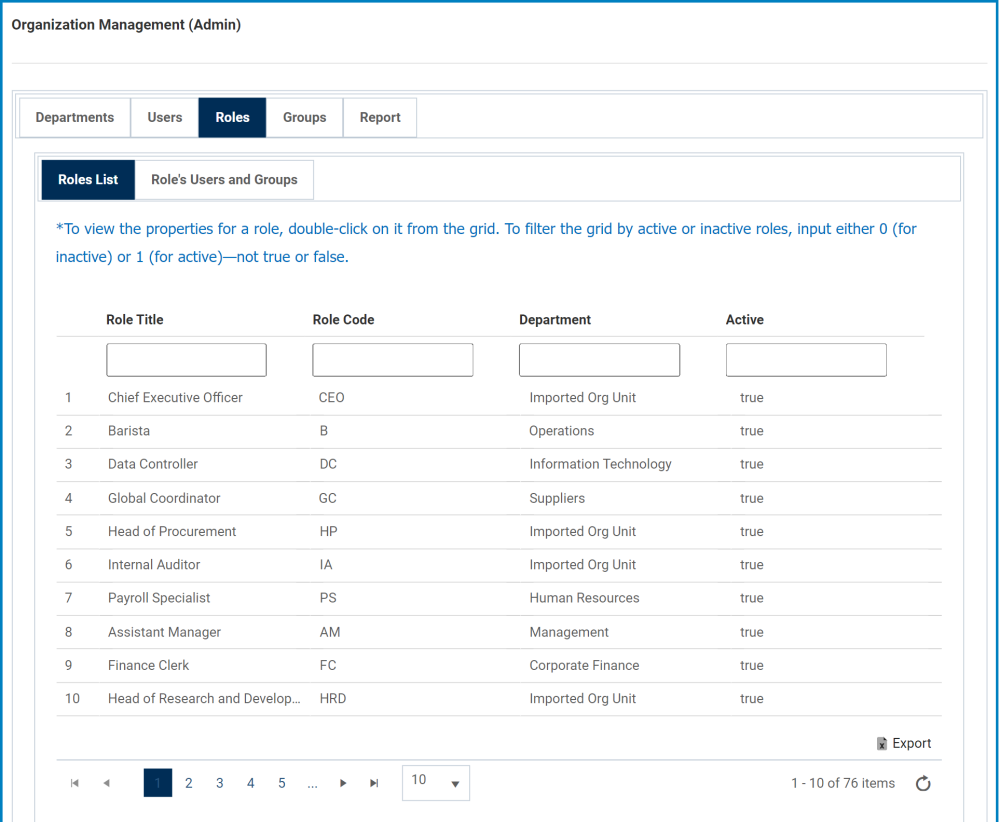Roles - DBP - Admin Application - #13