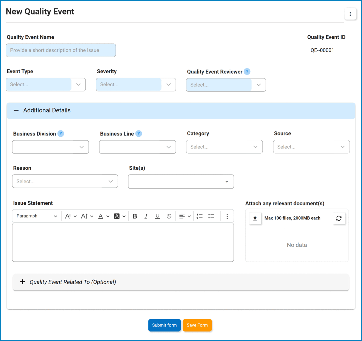 General UX & UI Enhancements - Quality Event - #14.1