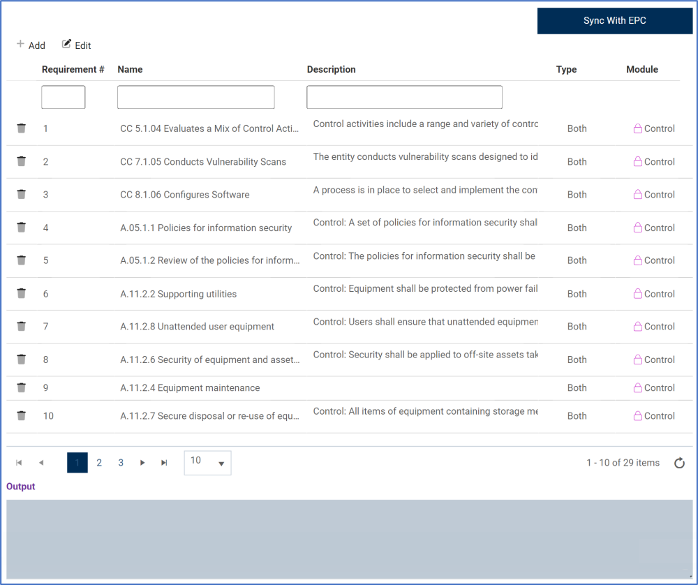 Requirements List - Audit - #13